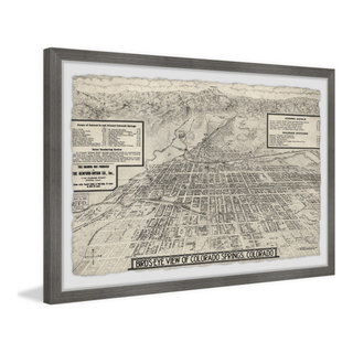 "Bird's Eye View of Colorado Springs" Framed Painting Print, 12x8 ...