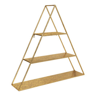Tildan 3-Tier Triangle Floating Metal Wall Shelf, Black - Industrial ...