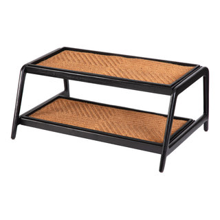 Double-Tier Stand, 3-Pair Rubber Boot Trays - Midcentury - Shoe Storage ...