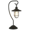 22" Black Metal Arched Table Lamp With Black Cage Shade - Beach Style ...