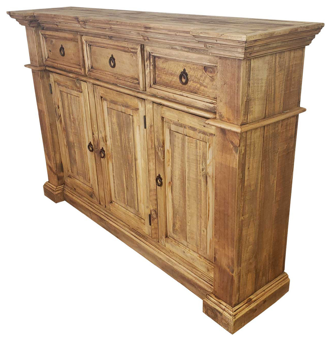 Sofia Rustic Console Cabinet Slightly Distressed - Farmhouse - Console ...