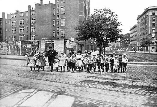 Crossing Guard with Schoolchildren, New York City, 12" x 18 ...