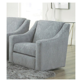 Catnapper Jefferson Swivel Accent Chair in Gray Polyester Fabric ...