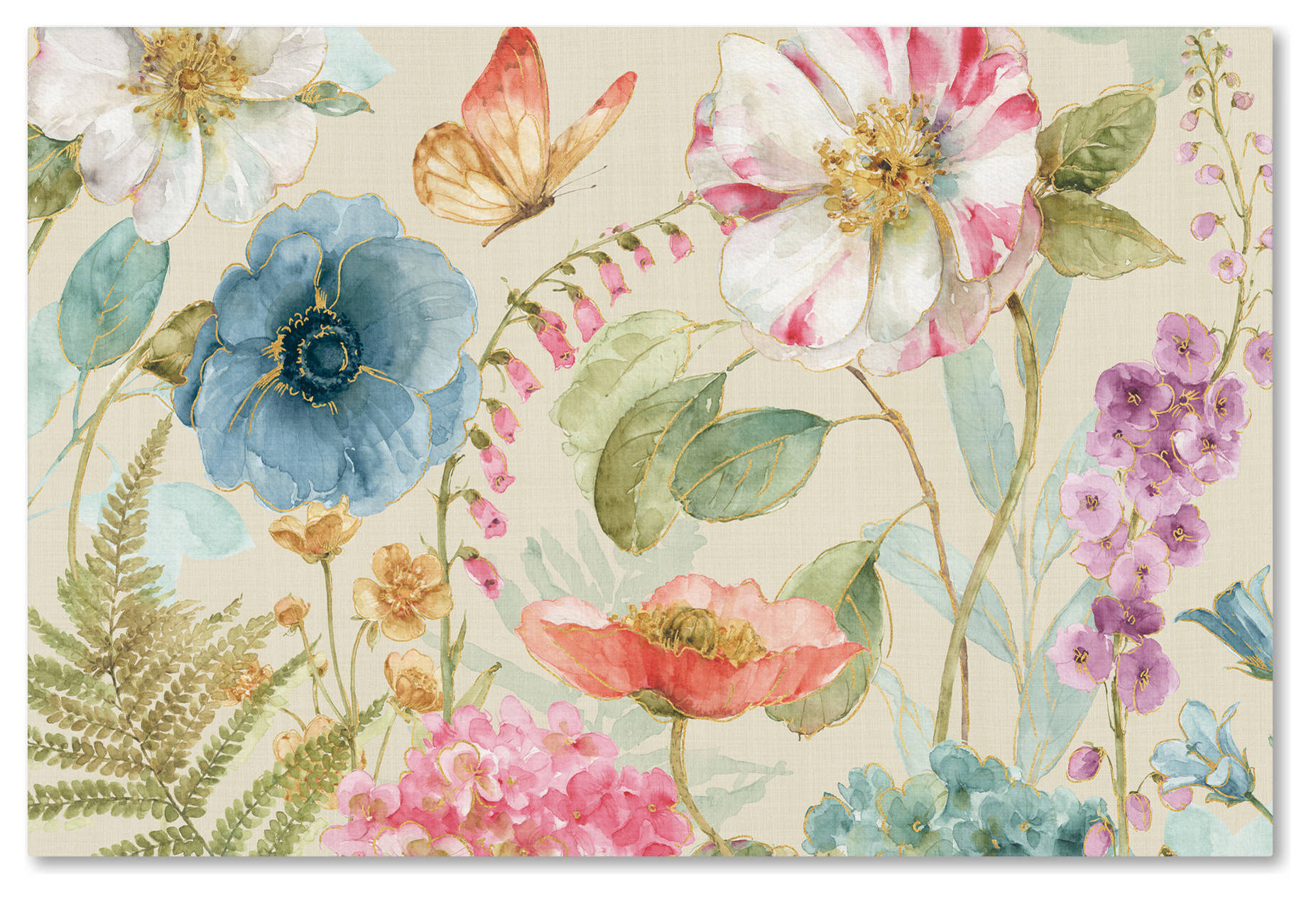 Lisa Audit 'Rainbow Seeds Flowers I Linen' Canvas Art, 24"x16 ...