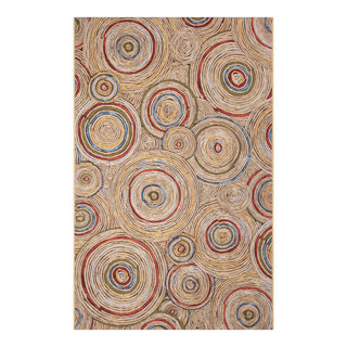 Marina Basket Circles Indoor/Outdoor Rug, 1'11"x7'6" - Contemporary ...
