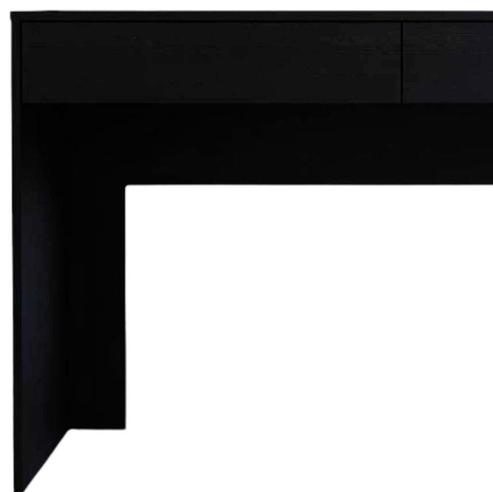 47" Black Computer Desk with Two Drawers - Transitional - Desks And ...