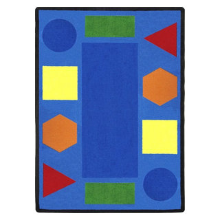 Kid Essentials, Early Childhood Sitting Shapes Rug, 5'4" x 7'8 ...