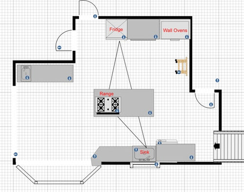 Kitchen triangle - island in the middle?