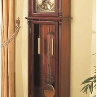Bowery Hill Chime Grandfather Clock in Red Brown - Traditional - Floor ...