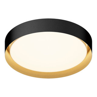 Echo LED Flush Mount, Black / Gold - Modern - Flush-mount Ceiling ...