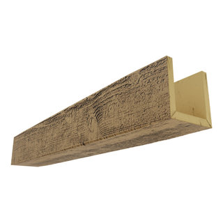 3-Sided (U-beam) Rough Sawn Faux Wood Ceiling Beam, 12"W x 12"H x 8'L ...