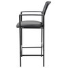 Scranton & Co 28.5" Modern Vinyl/Mesh Counter Stool with Arms in Black ...