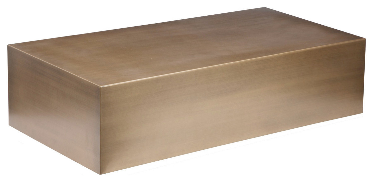 42" Brushed Gold Nova Rectangular Coffee Table - Contemporary - Coffee Tables - by Advanced ...