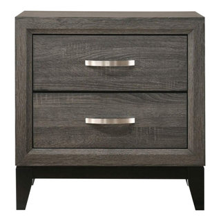 Wooden Nightstand With 2 Drawers, Weathered Gray - Transitional ...