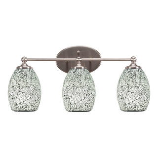 Capri 3-Light Bath Bar, Brushed Nickel/Black Fusion - Transitional ...