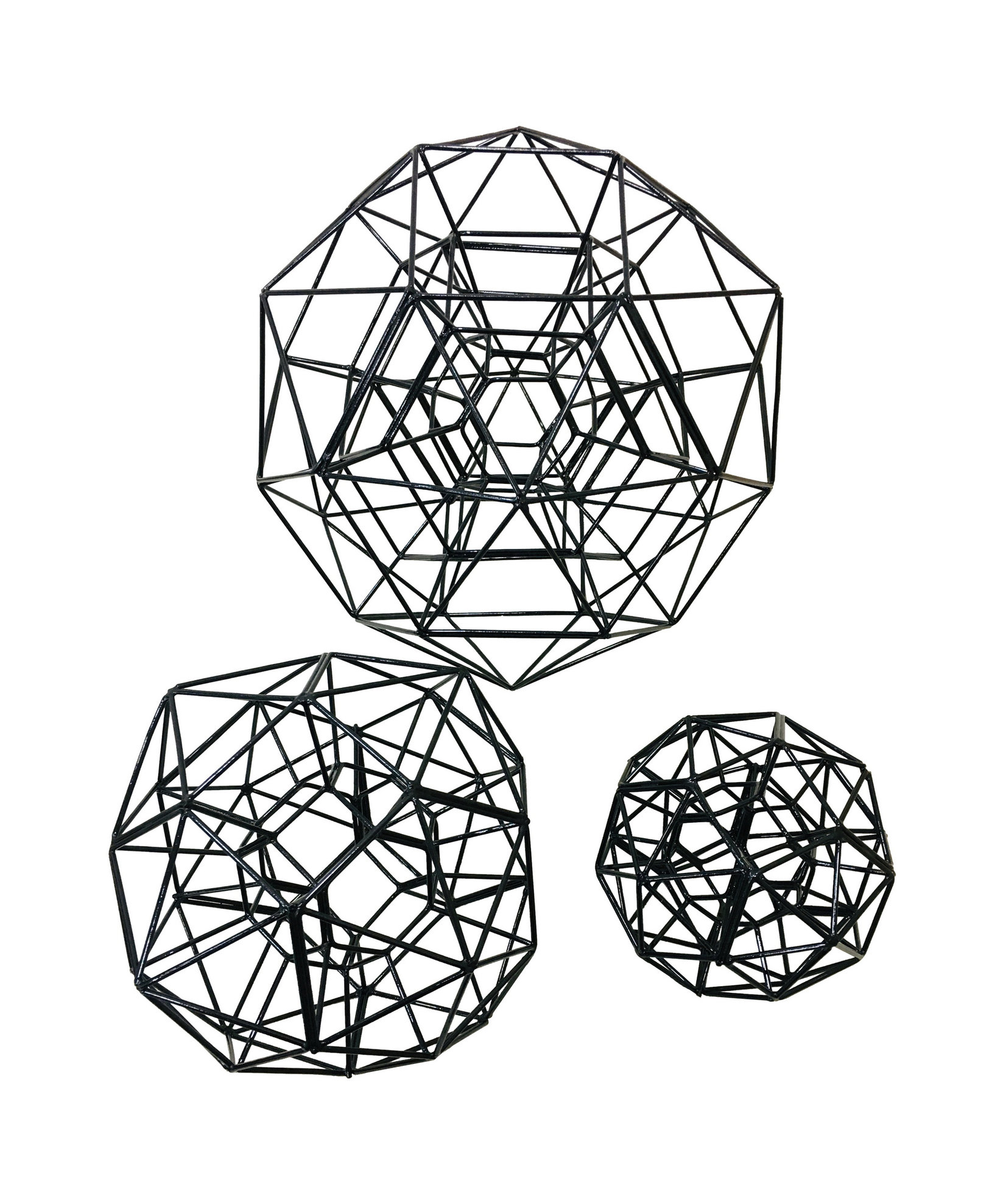 Plutus Brands Metal Orb Set Of 3-Black, Black Metal - Contemporary ...
