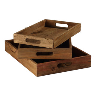 Bare Decor Carter Nesting 3 Piece Tray Set - Transitional - Serving ...