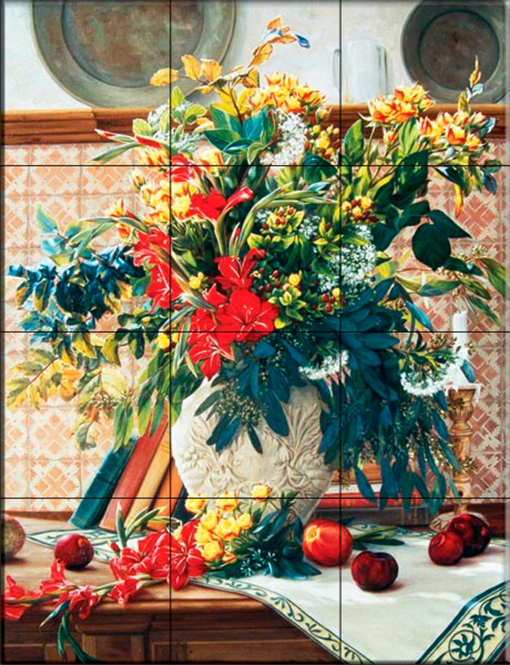 Tile Mural, Autumn Retreat by Robin Anderson, 12.75" x 17" (12 Tiles ...