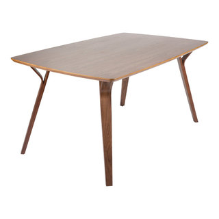 Lumisource Folia Dining Table, Walnut Wood - Midcentury - Dining Tables - by GwG Outlet | Houzz