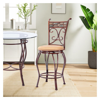 Boraam Beau Metal Counter Height Stool - Mediterranean - Bar Stools And ...