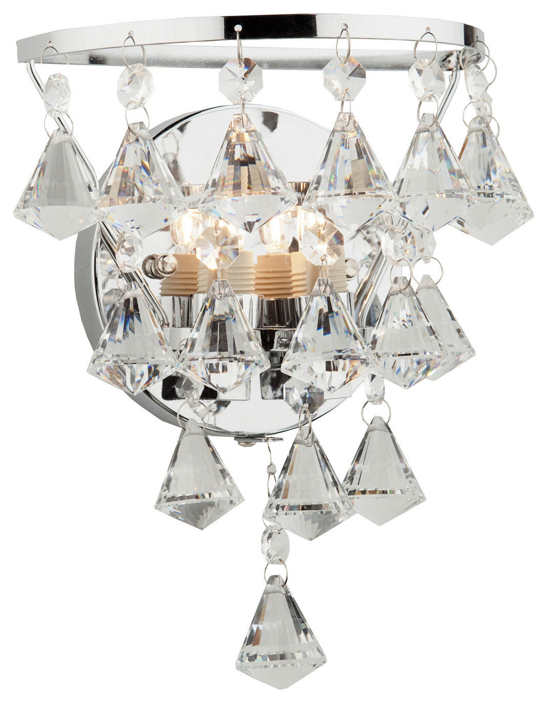 Wilmington Two Light Wall Mount, Chrome - Contemporary - Wall Sconces ...
