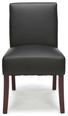 ESS-9020 Bonded Leather Executive Armless Guest Chair with Wooden Legs ...