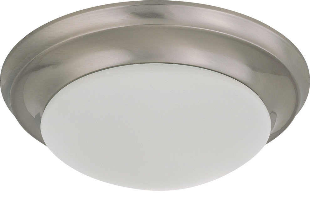 1 Light - 12" Flush Mount Twist and Lock With Frosted White Glass ...
