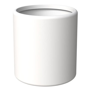 Tundra Series Poly Stone cylindrical Shape Planter in White 28 Dia, 30 ...