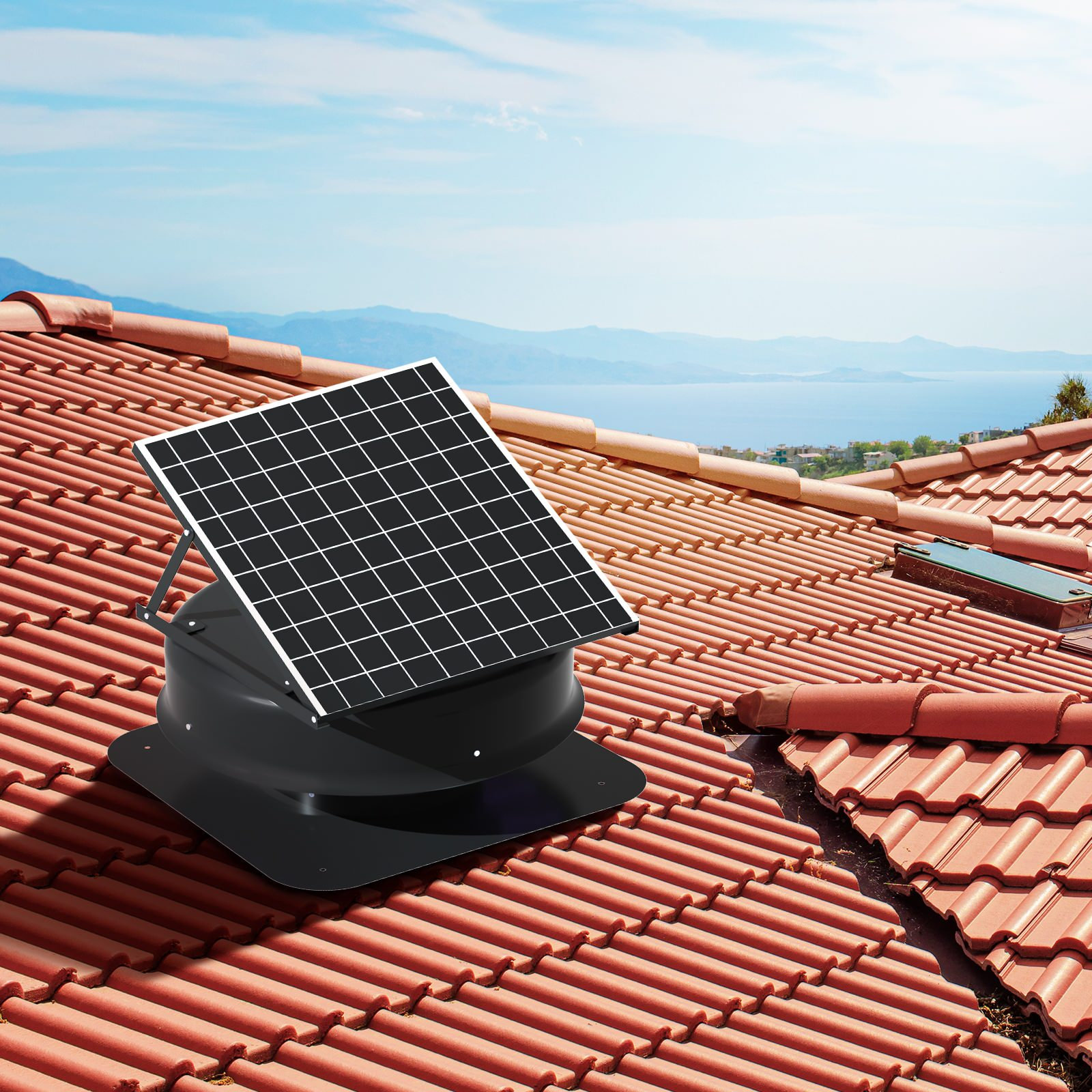 VEVOR Solar Attic Fan Solar Roof Fan 40 W 1230 CFM with Remote Control ...