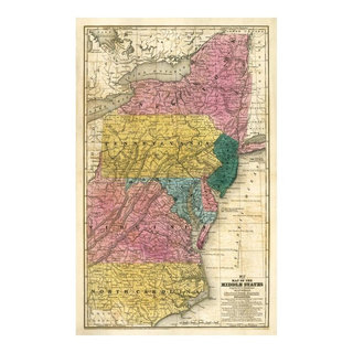 "Map of the Middle States, 1839" Print by Samuel Augustus Mitchell, 16 ...