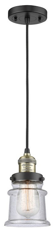 Innovations SM Canton LED Mini Pendant, BK Brass/Seed Bell, 201C-BAB ...