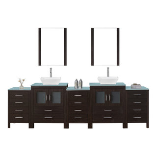 Dior 110" Double Bathroom Vanity Set, Espresso - Contemporary ...