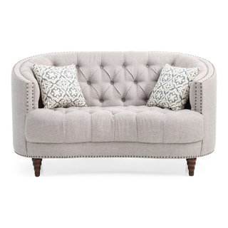 Light Gray Flared Arm Sofa - Traditional - Sofas - by VirVentures | Houzz