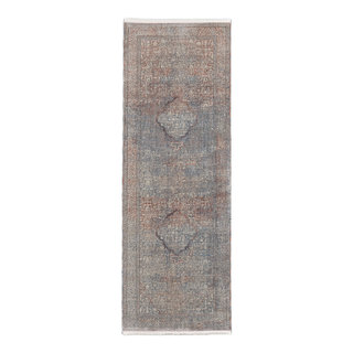 Weave & Wander Gilford Classic Blue/Rust Rug, 2'8"x12' Runner ...