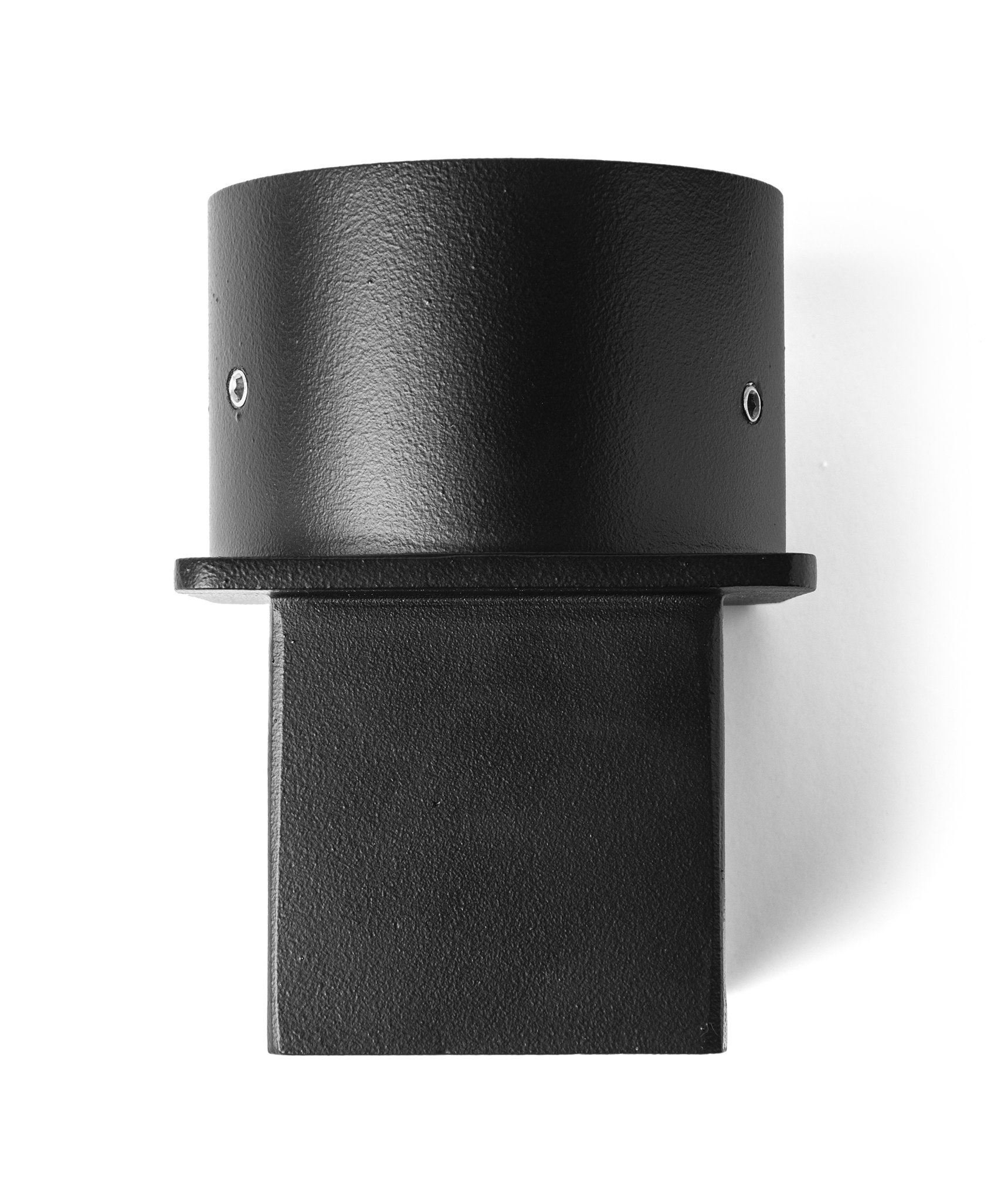 2.5" Square to 3" Round Post Adapter Coastal Black Finish - Industrial ...