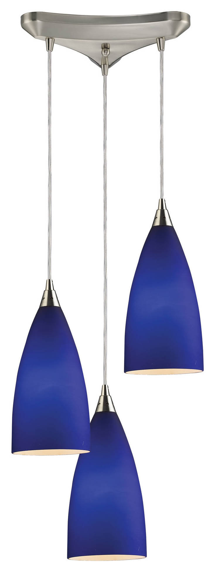 Modern Multi-Light Pendant Light with Blue Glass and 3-Lights ...