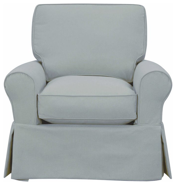 Sunset Trading Horizon Fabric Slipcovered Swivel Rocking Chair in Ocean ...