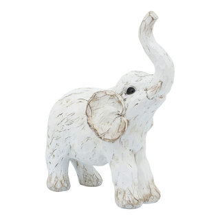 8" Elephant Figurine , White - Contemporary - Decorative Objects And ...