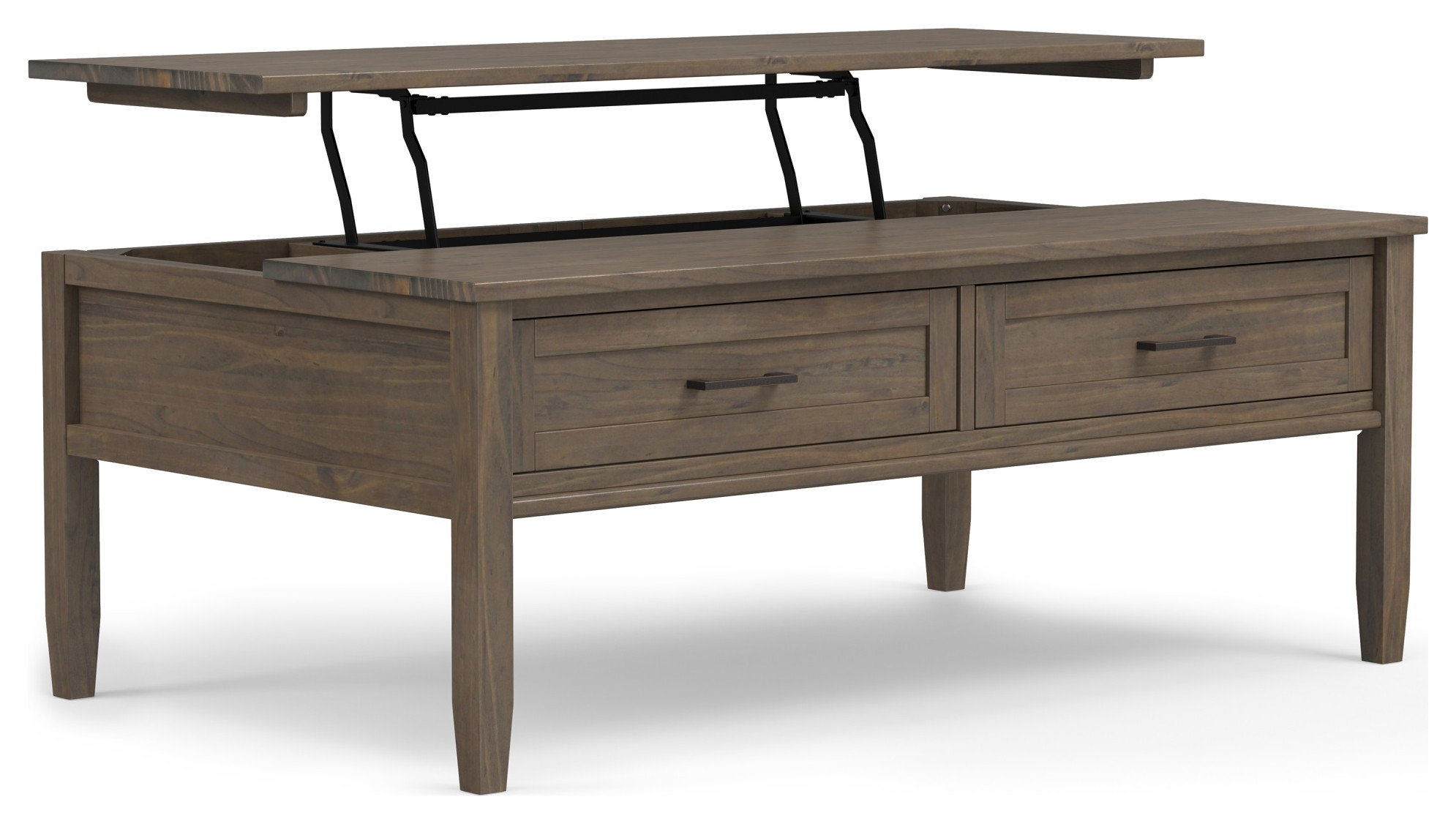 Ela Solid Wood Lift Top Coffee Table, Smoky Brown - Transitional - Coffee Tables - by ...