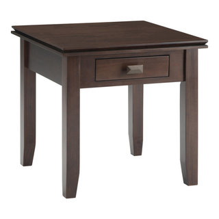 Solid Wood Square Contemporary End Side Table, 21" - Transitional ...