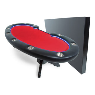 Lumen HD Poker Table, Red, Felt, With Dining Top - Traditional - Game ...