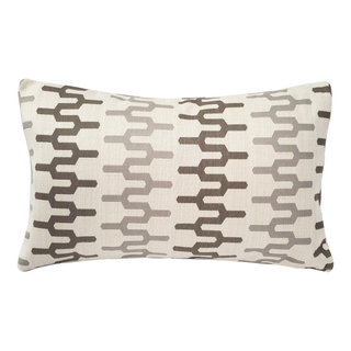Wake Stone Edge Geometric Outdoor Pillow 12x19, 12"x19" - Contemporary ...