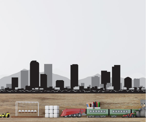 Denver Colorado Skyline Vinyl Wall Decal or Car Sticker SS064EY, 24 in ...