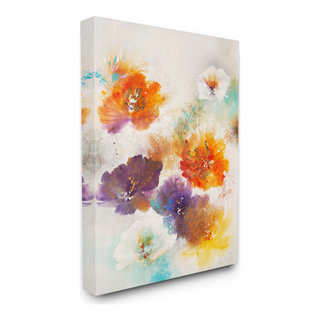 Flower Marks Abstract Painting, 16"x20" - Contemporary - Prints And ...