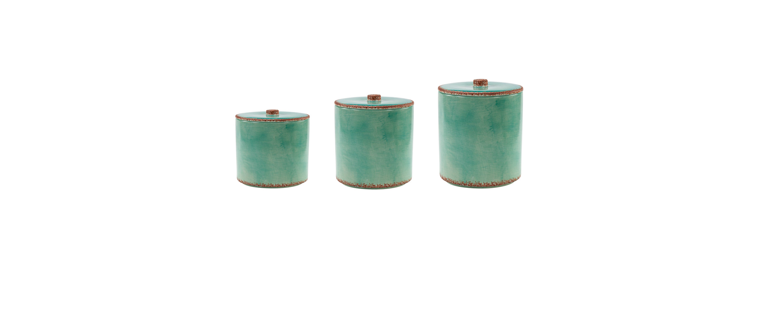 Patina Turquoise Canister Set, 3 Piece - Farmhouse - Kitchen Canisters ...