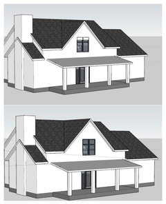 Intersecting gable roofs