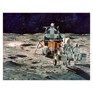 Artist's Illustration of Apollo 14 Crewmen Print, 11" x 14 ...