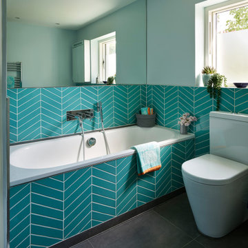 75 Turquoise Tile Bathroom Ideas You'll Love - February, 2026 | Houzz
