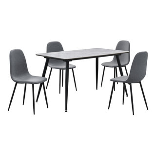 Dennison 5-piece Rectangular Dining Table Set Grey - Dining Sets - by ...
