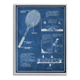Tennis Racquet Blueprint Sports Design, 11"x14" - Contemporary - Prints ...
